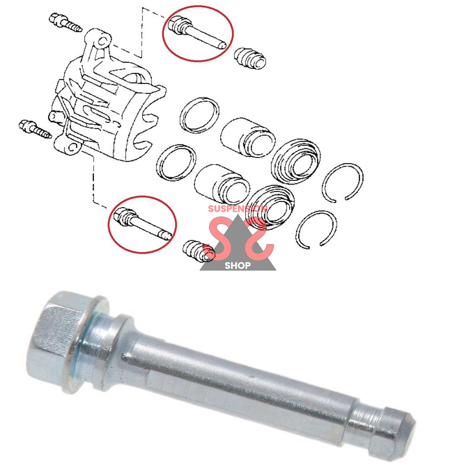 Front Axle Guide Bolt, Brake Caliper Suit TOYOTA Camry 3.0 (VCV10_, VCV10R) | eBay