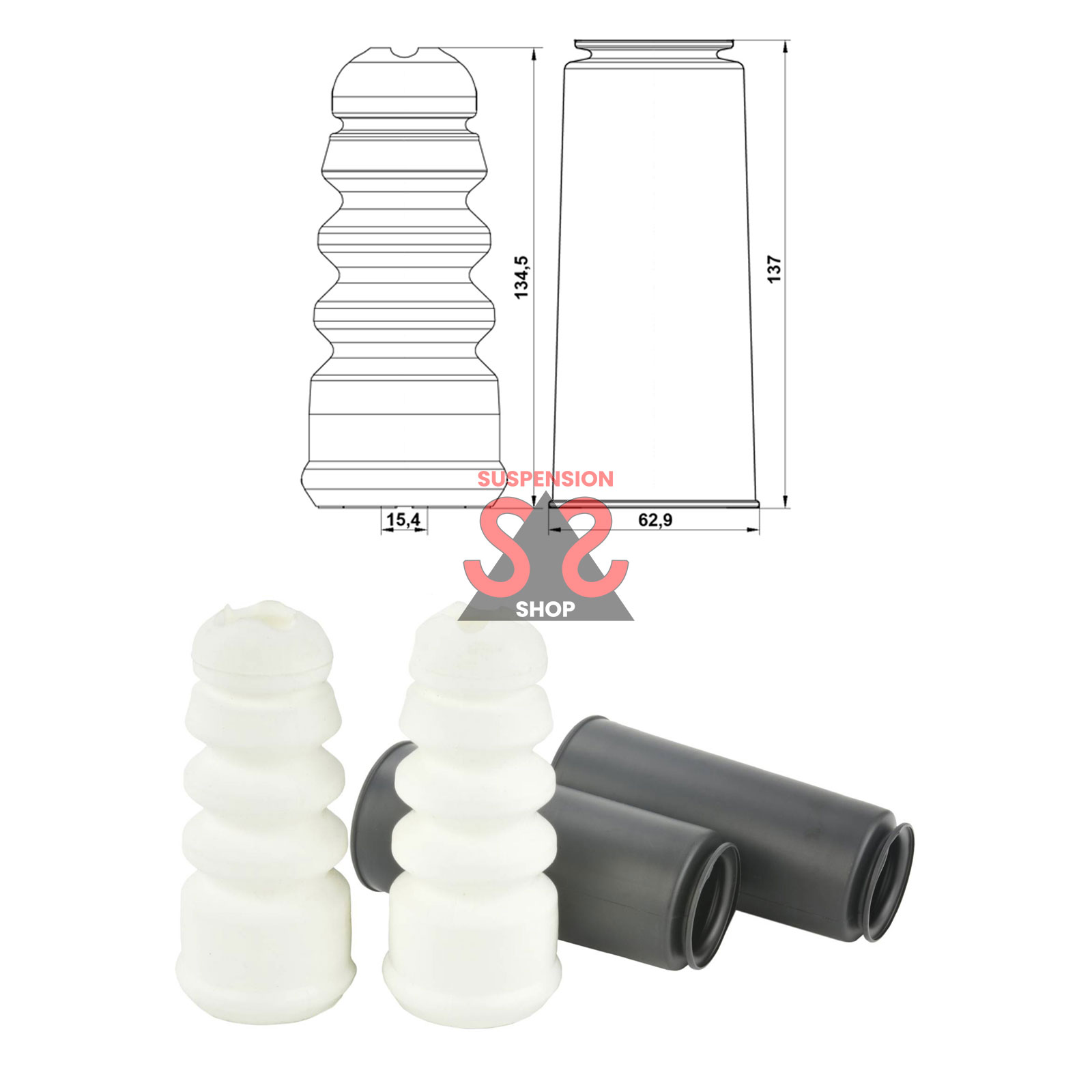 Rear Axle Dust Cover Kit, Shock Absorber Suit VW Passat 2.3 VR5 PASSAT ...