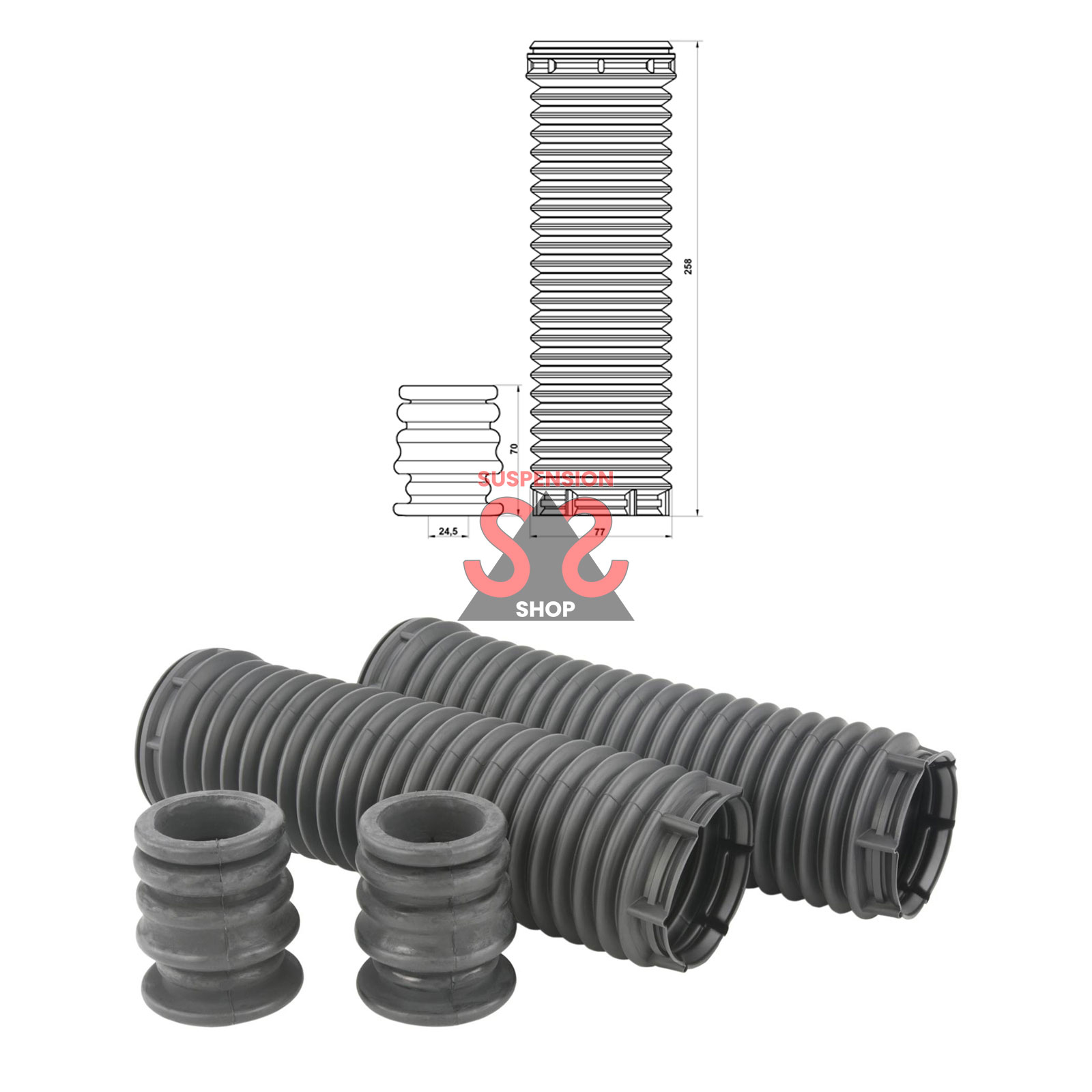 Front Axle Left Or Right Dust Cover Kit, Shock Absorber Suit VW ...